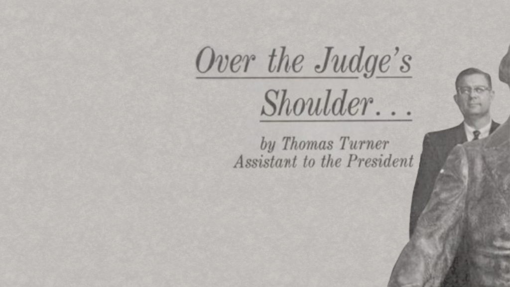 Over the Judge's Shoulder . . . - The Baylor Line