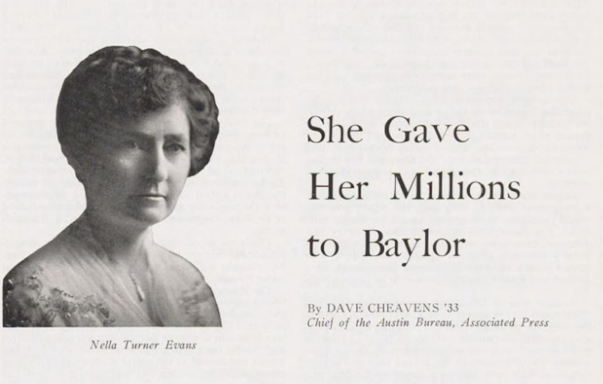 She Gave Her Millions to Baylor - The Baylor Line
